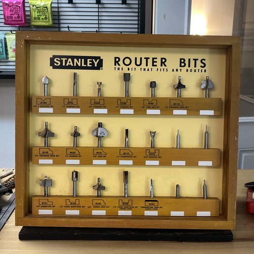 Vintage Hardware Store Countertop Display For Stanley Router Bits W/22 ...