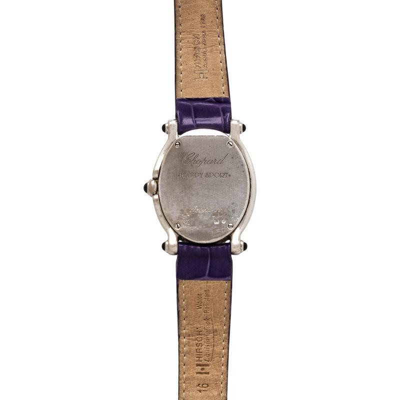 Chopard Happy Sport Floating Diamond & Diamond Bezel Purple Leather ...