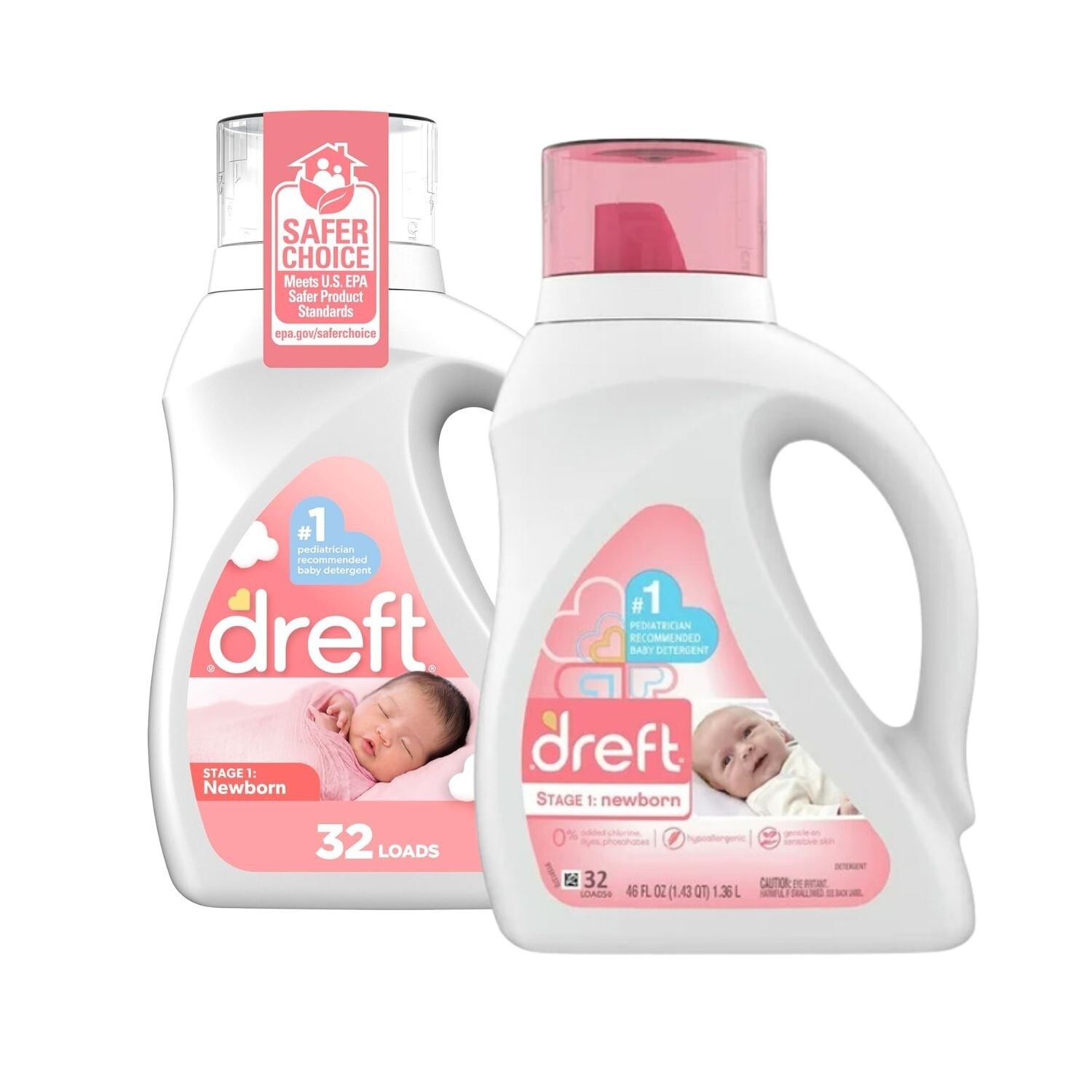 Dreft Stage 1 Newborn Baby Liquid Laundry Detergent 32 loads 46 fl oz 2 ...
