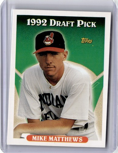 1993 Topps Mike Matthews Rookie Baseball Card Cleveland Indians #787 | eBay