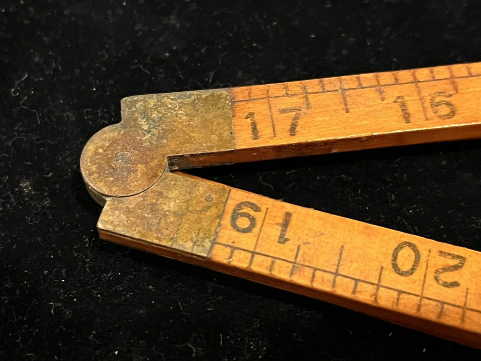 Vintage Lufkin No. 3851 Boxwood & Brass Folding Rule 36” Antique (16E ...
