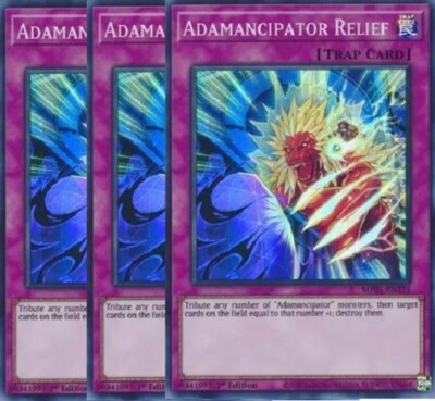 Yugioh - Adamancipator Relief x 3 - 1st Edition Super Rare NM - Free ...