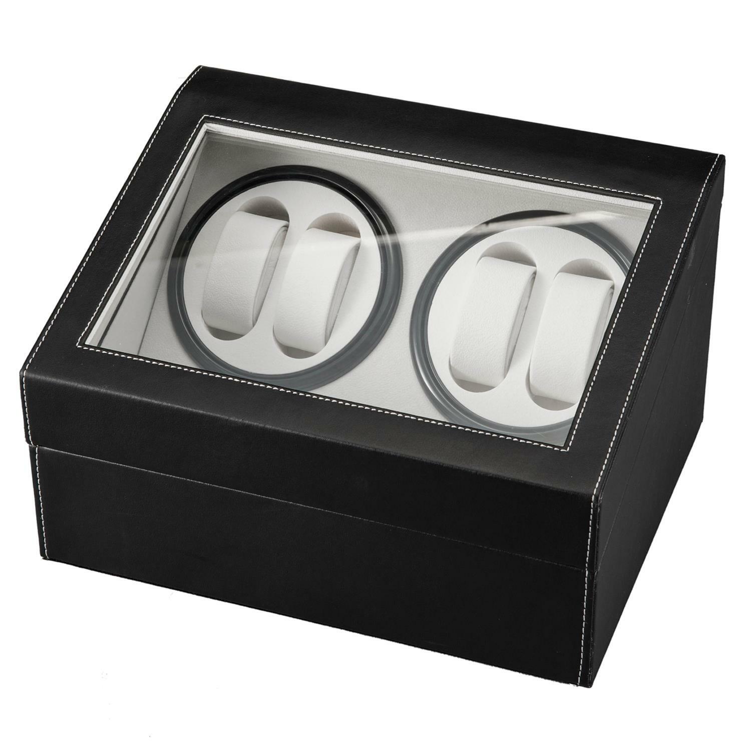 Leather Watch Winder Storage Auto Display Box 4+6 Automatic Rotation | eBay