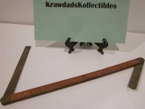 ANTIQUE SHIPWRIGHTS BOXWOOD BRASS DOUBLE BEVEL RULE 12" MARKED NO. 85 ...