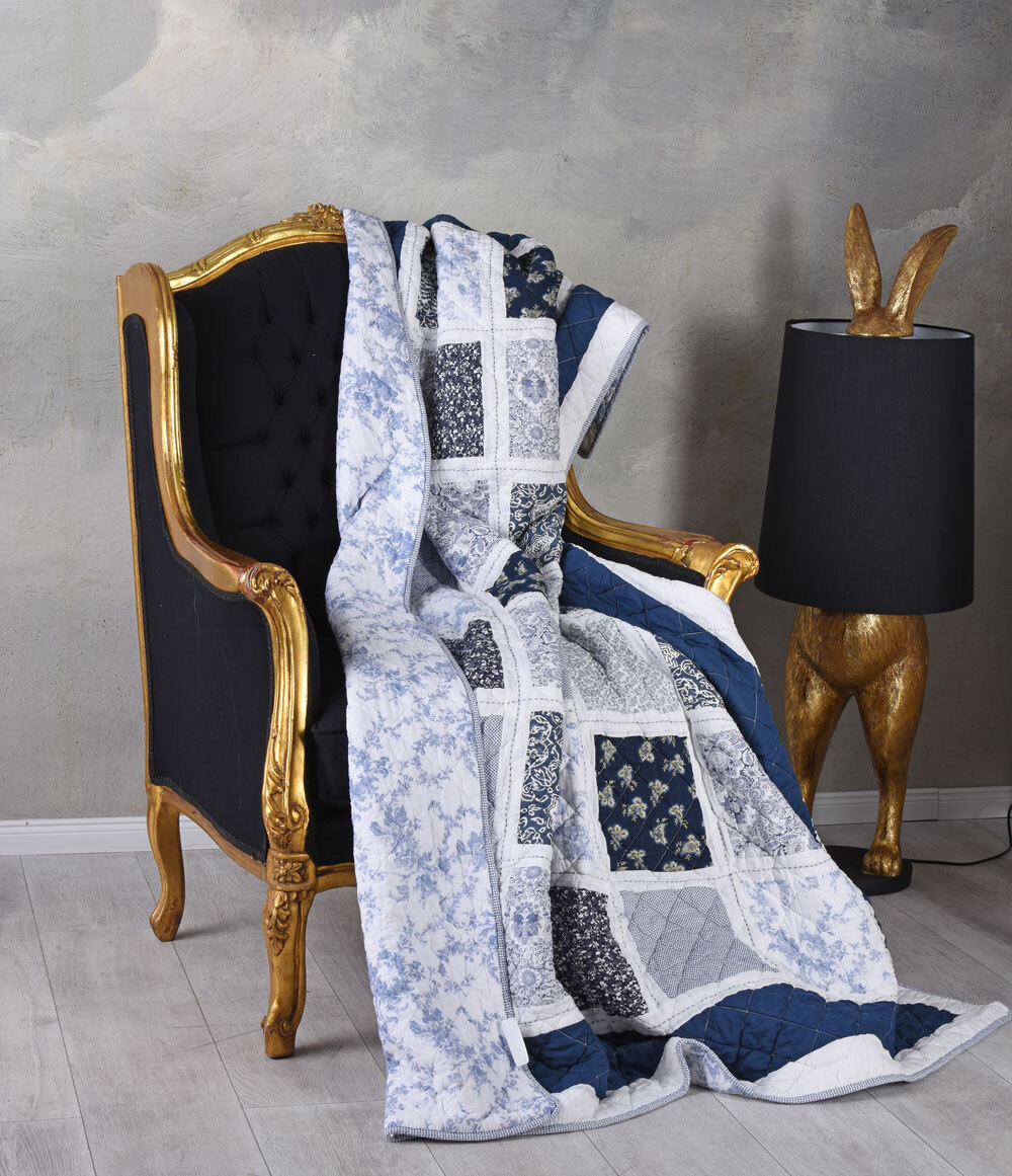 Coperta patchwork coperta 150 x 200 cm coperta divano plaid stile country trapunta copertura ...