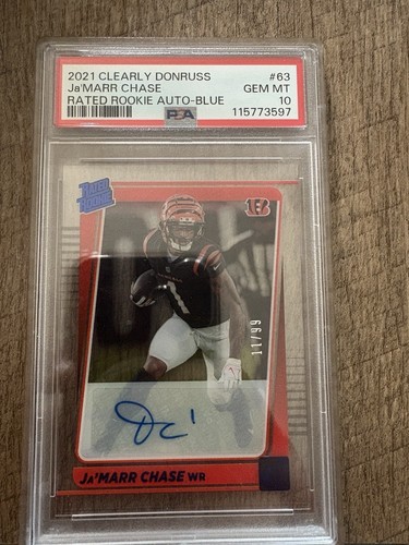 2021 Panini Clearly Donruss - Rated Rookie Ja'Marr Chase #63 Blue ...