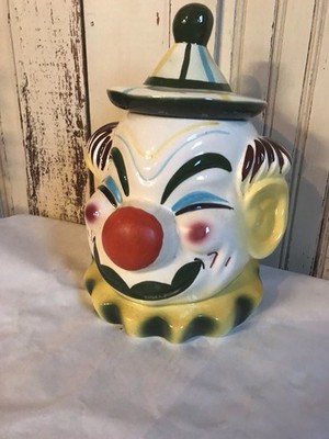 Vintage Clown Cookie Jar Scary And Angry Looking | eBay