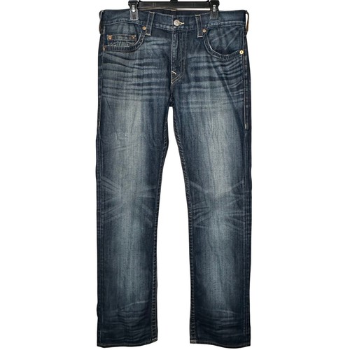 True Religion Ricky Relaxed Straight Jeans Dark Wash Men's Size 36/34 ...