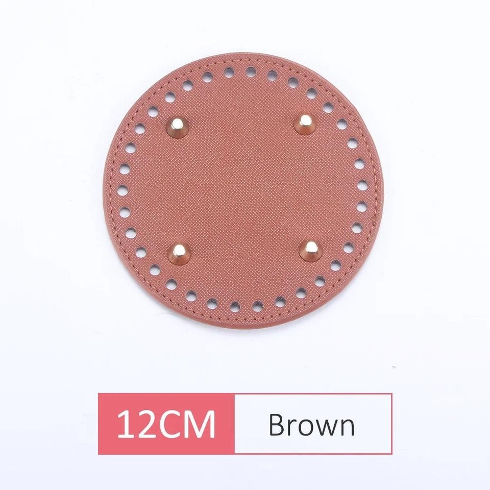 QJH PU Leather Bottom for Knitting Bag, Oval/Round Bottom with Hole ...