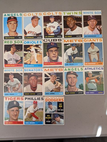 1964 Topps Baseball Lot Of 18 Cards MLB No Dupes Not All Commons | eBay