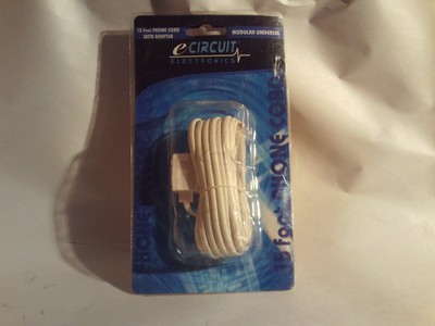 15 ft Telephone Modular Universal Cord Cable Line Wire DSL Landline | eBay