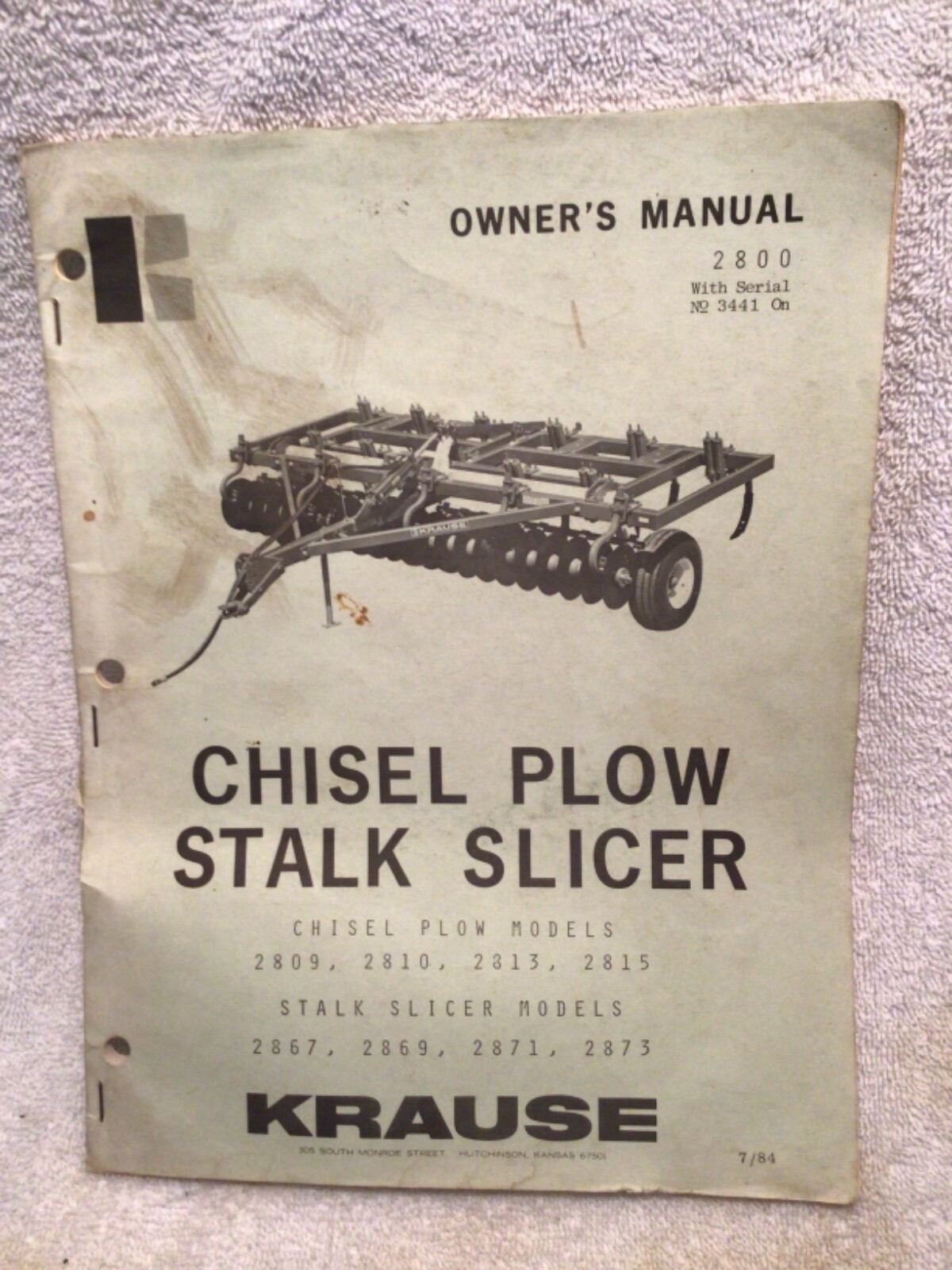 Owner’s Manual Krause Chisel Plow Stalk Slicer Various Models ...