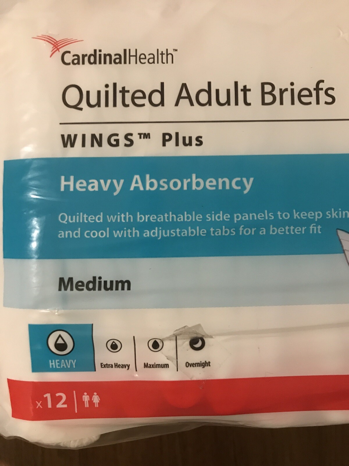 Cardinal Health™ Quilted Adult Briefs, WINGS Ultra, Heavy Absorbency ...