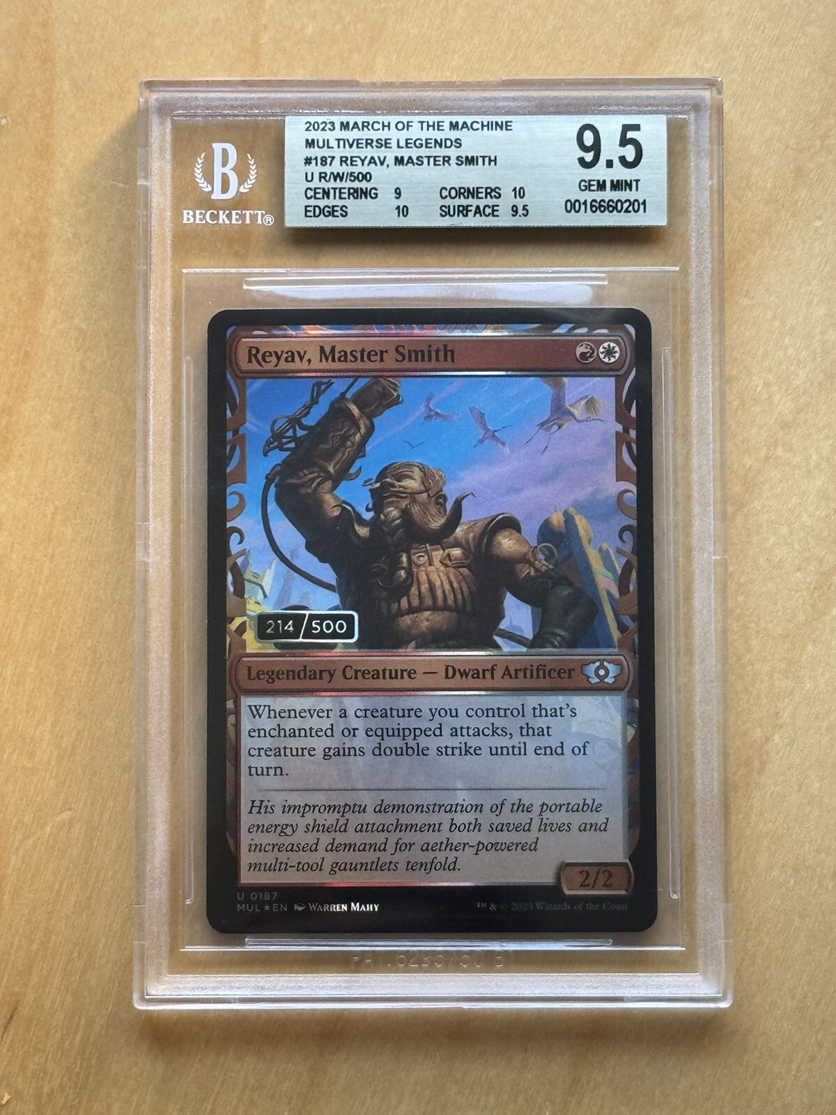 Reyav, Master Smith FOIL SERIALIZED 214/500 - Beckett 9.5 GEM MINT mtg ...