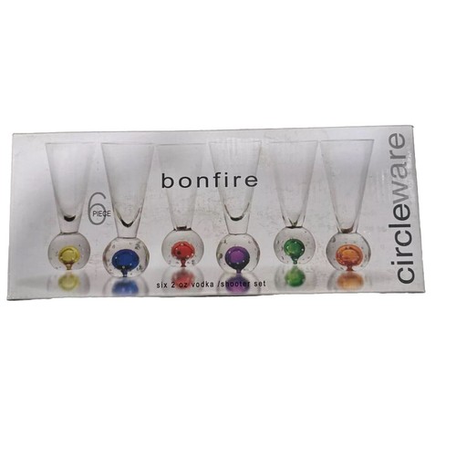 BONFIRE~CircleWare Colorful Ball Bottom~Vodka/Shooter Shot Glasses Set ...