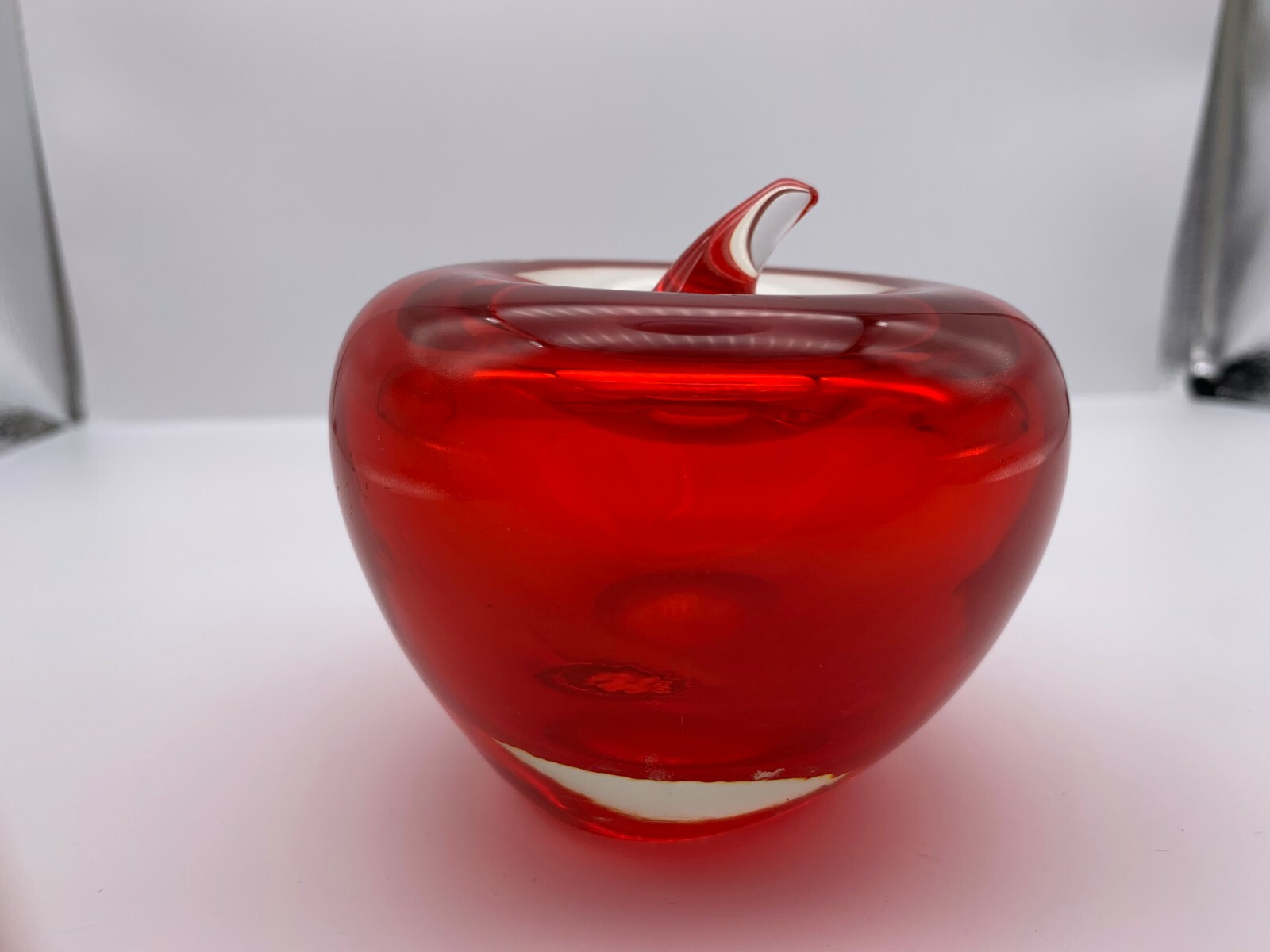 Red Glass Apple Paperweight Decor - 2 styles | eBay