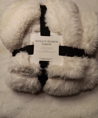 Hobby Lobby White Polyester Shaggy Berber Throw 50×60in | eBay