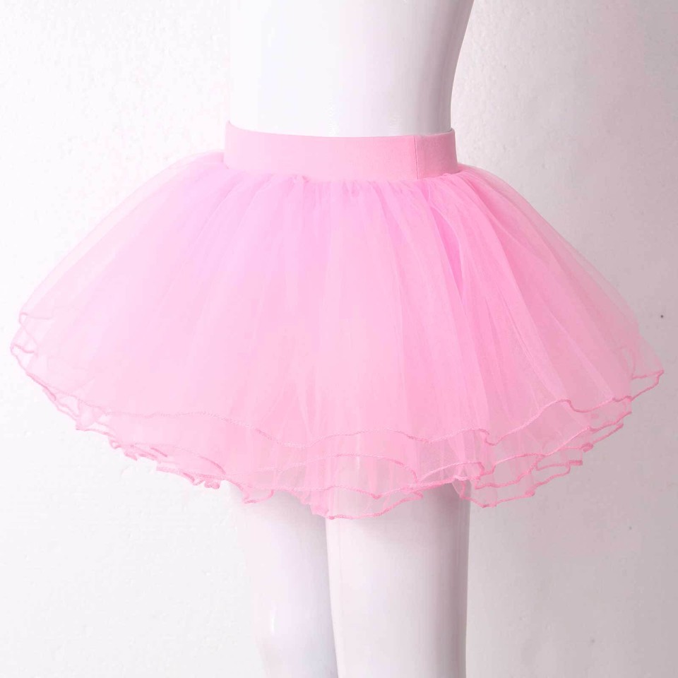 Girls Lyrical Ballet Tutus Dance Costumes Sequin Crop Top Layered Mesh ...