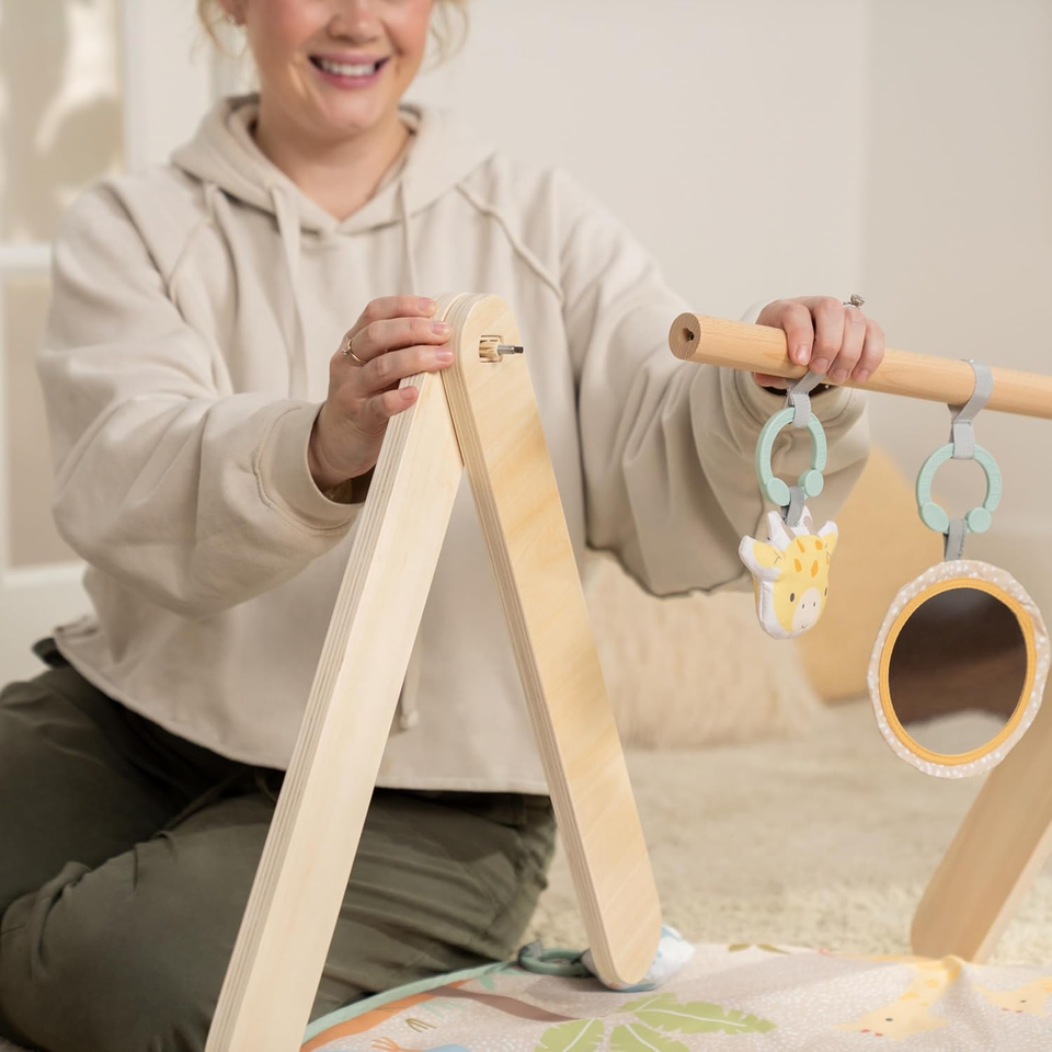 Wonder & Wood Baby Play Mat & Wooden Toy Arch, Play Gym for Baby ...