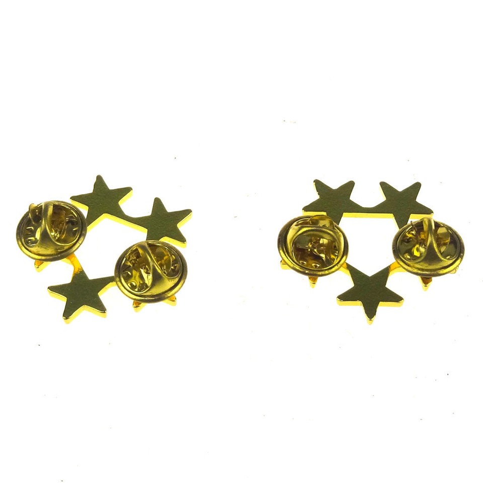 Pair of US Army Officer 5 Stars General Rank Badge Pin Insinia Golden ...