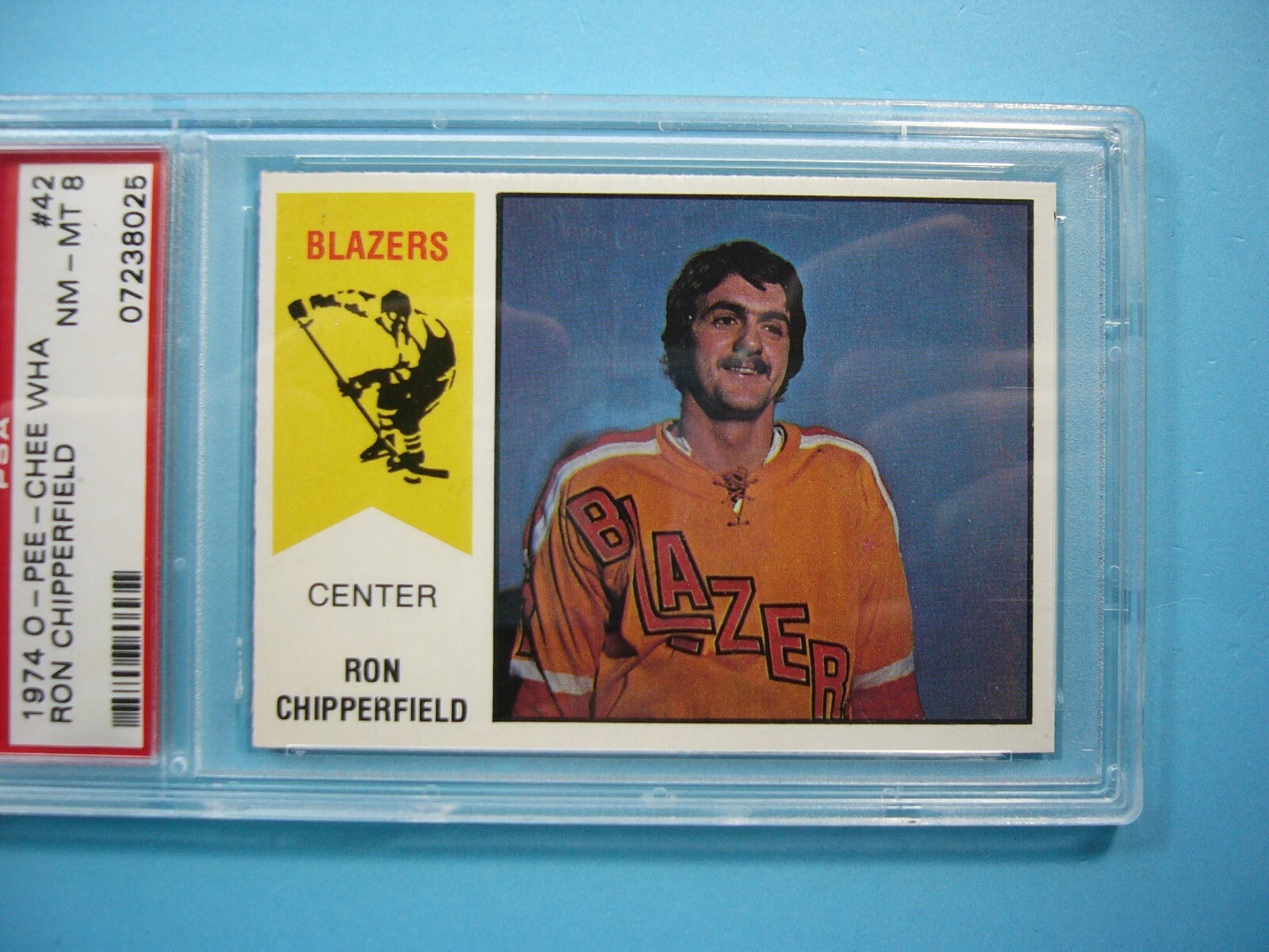 1974/75 O-PEE-CHEE WHA HOCKEY CARD #42 RON CHIPPERFIELD ROOKIE PSA 8 ...