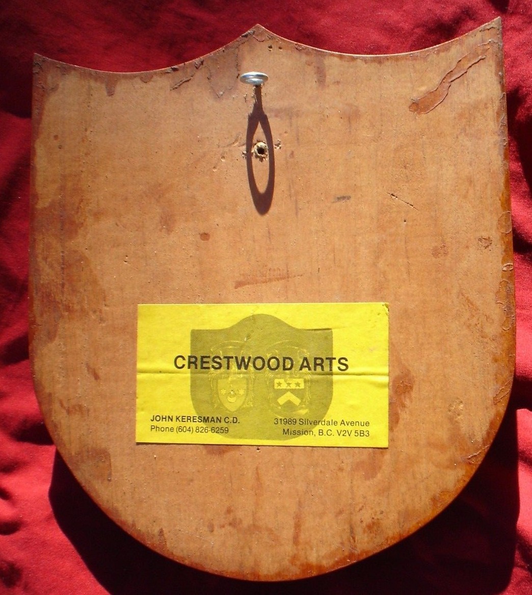 WALL PLAQUE PLASTER & CREST WOOD CANADIAN YUKON HUSKY 20 X 17 CM HAND ...