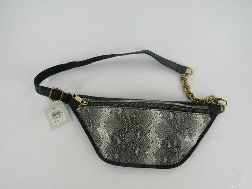 FOSSIL Maisie BELT BAG Fanny Pack Black & Ivory Snakeskin PYTHON NWT | eBay