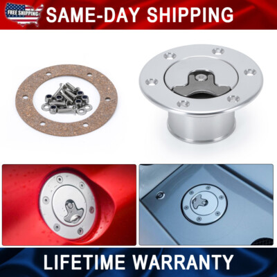 Billet Aluminum Aircraft Style Hotrod Ratrod Gas Fuel Filler Cap Flush ...