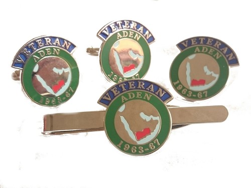 Aden Veteran Military Cufflinks, Tie Clip, Lapel Badge, Set or ...
