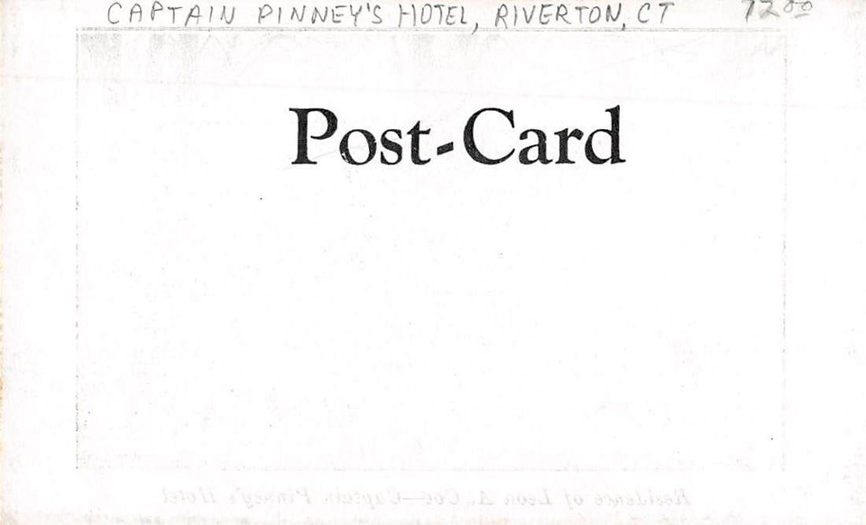 RIVERTON, BARKHAMSTED, CT ~ LEON A. COE'S HOME - CAPTAIN FINNEY'S HOTEL ...