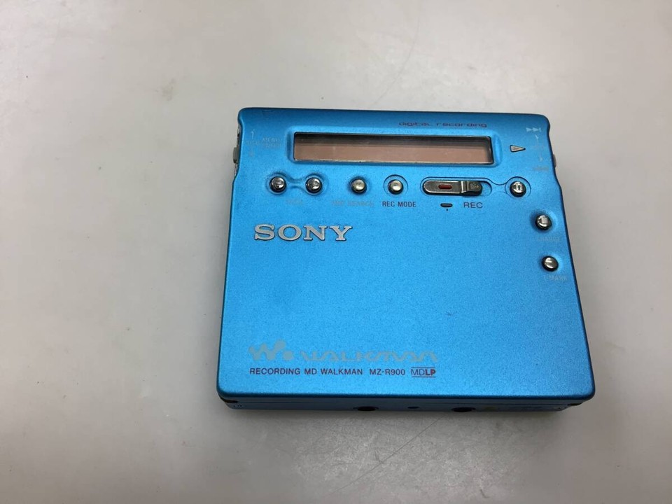 SONY MZ-R900 blue minidisc MD walkman player recorder used tested work ...