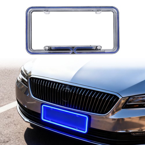 Blue Neon Lamp Car License Plate Frame 12V Universal For Hyundai Ford ...
