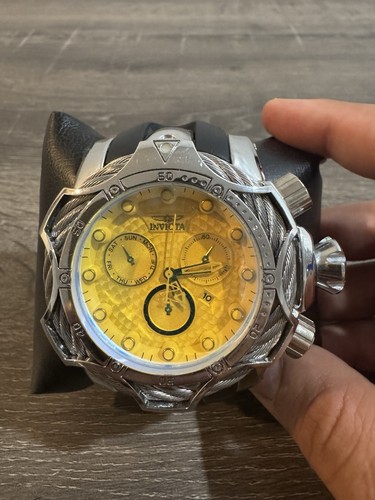 Invicta Reserve Gold Men's Watch 8161 Flame-fusion Crystal Water Resist ...