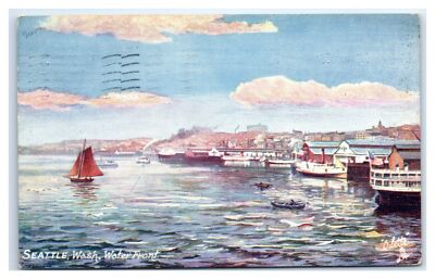 1910 SEATTLE, WA Postcard- WATERFRONT BOATS AT HARBOR SCENE | eBay