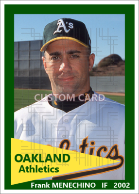 Frank Menechino - 2002 Oakland Athletics - 2.5 x 3.5 custom card (blank ...