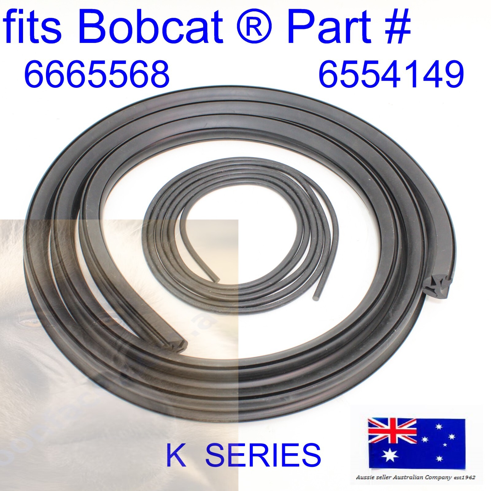 fits Bobcat Front Door Glass Seal 6665568 6554149 K SERIES S250 S300 ...