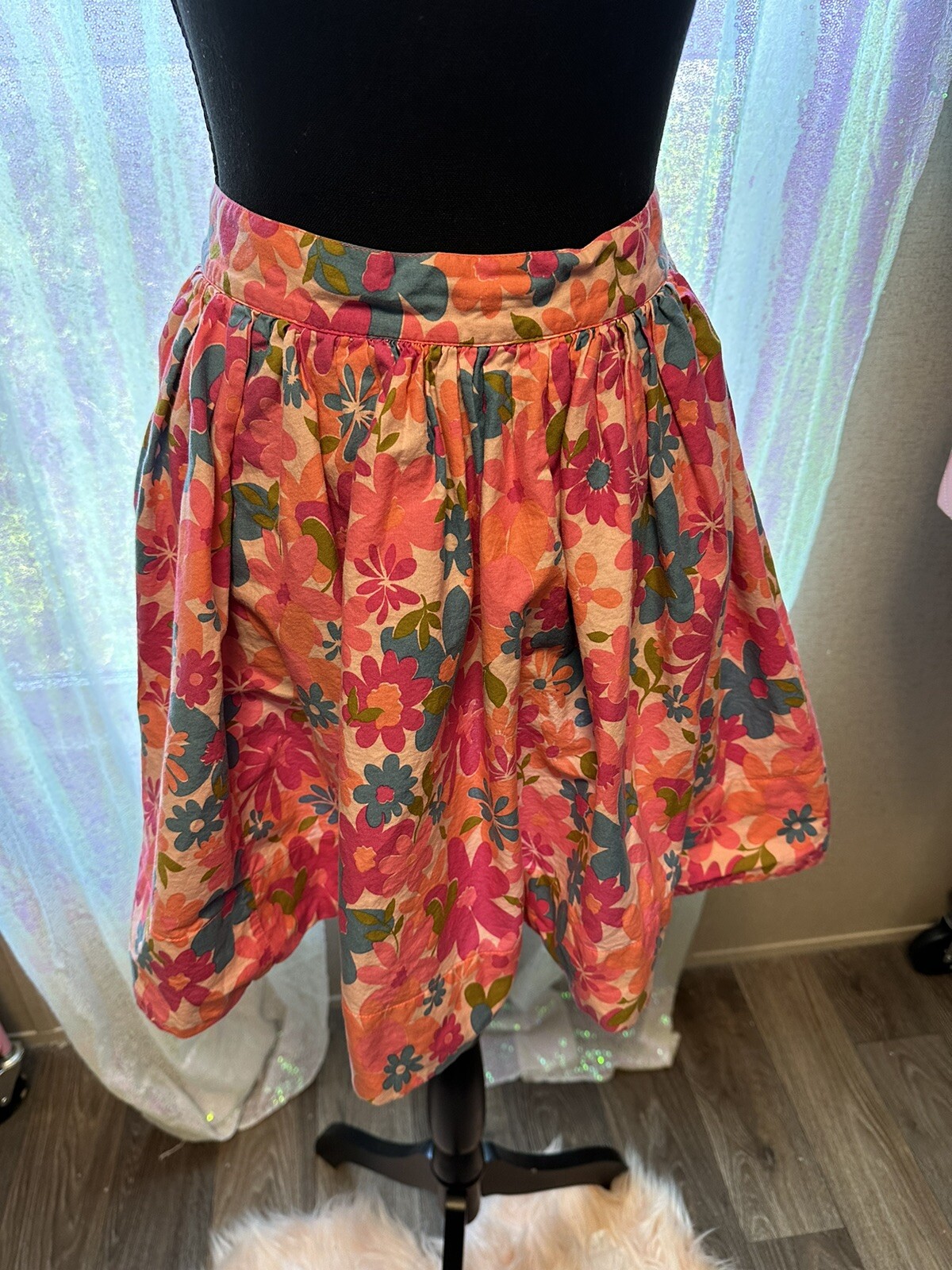 tracy feith for target casual Ruffle floral skirt flair size 7 | eBay