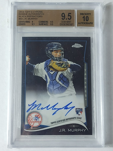 2014 TOPPS CHROME BLACK REFRACTOR J.R. MURPHY AUTO AUTOGRAPH BGS 9.5 ...