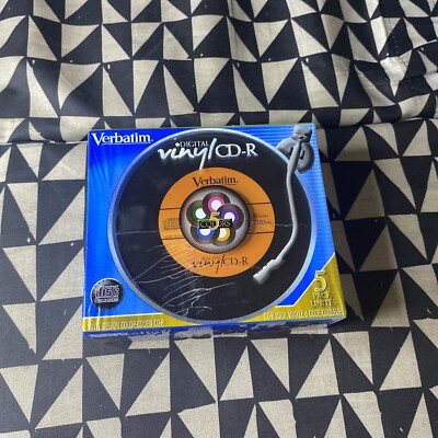 Verbatim Digital Vinyl CD-R 5 Pack 80 min 700MB, New, Sealed Cracked ...