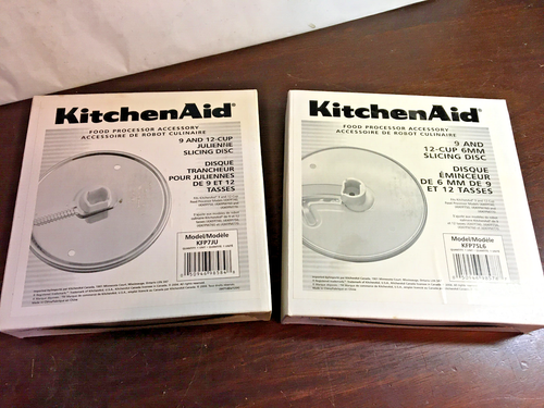 KitchenAid 2 Accessory Discs, Julienne & 6mm, New w Box, 9 and 12 cup ...