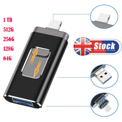 2TB 1T USB Flash Drive External Storage Memory Stick For iPhone 14 13 ...