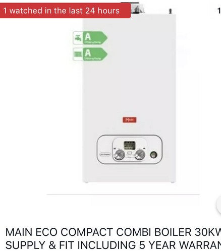 MAIN ECO COMPACT COMBI BOILER 30KW SUPPLY & FIT INCLUDING 5 YEAR ...