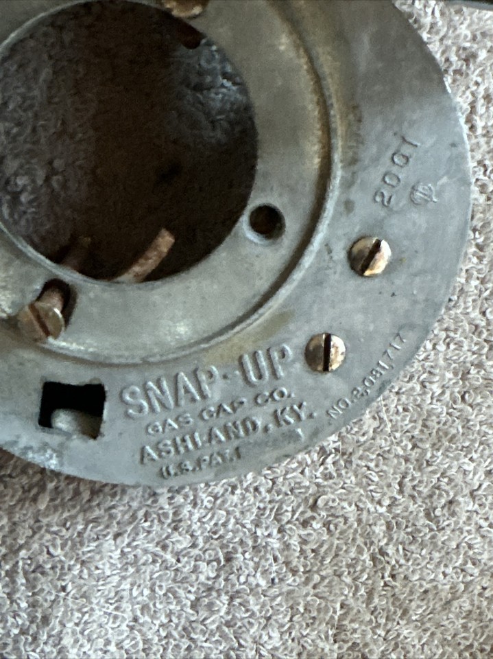 Vintage Snap Up Gas Cap Co Electric Gas Cap | eBay