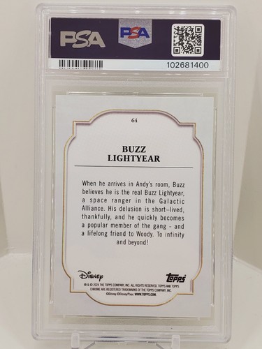 2024 Topps Chrome Disney Buzz Lightyear Green Refractor 52/99 PSA MINT ...