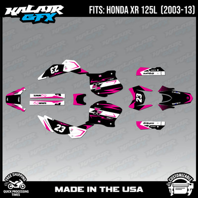 Graphics Decal Kit for Honda XR125L XR 125 (2003-2013) Evader-Magenta ...