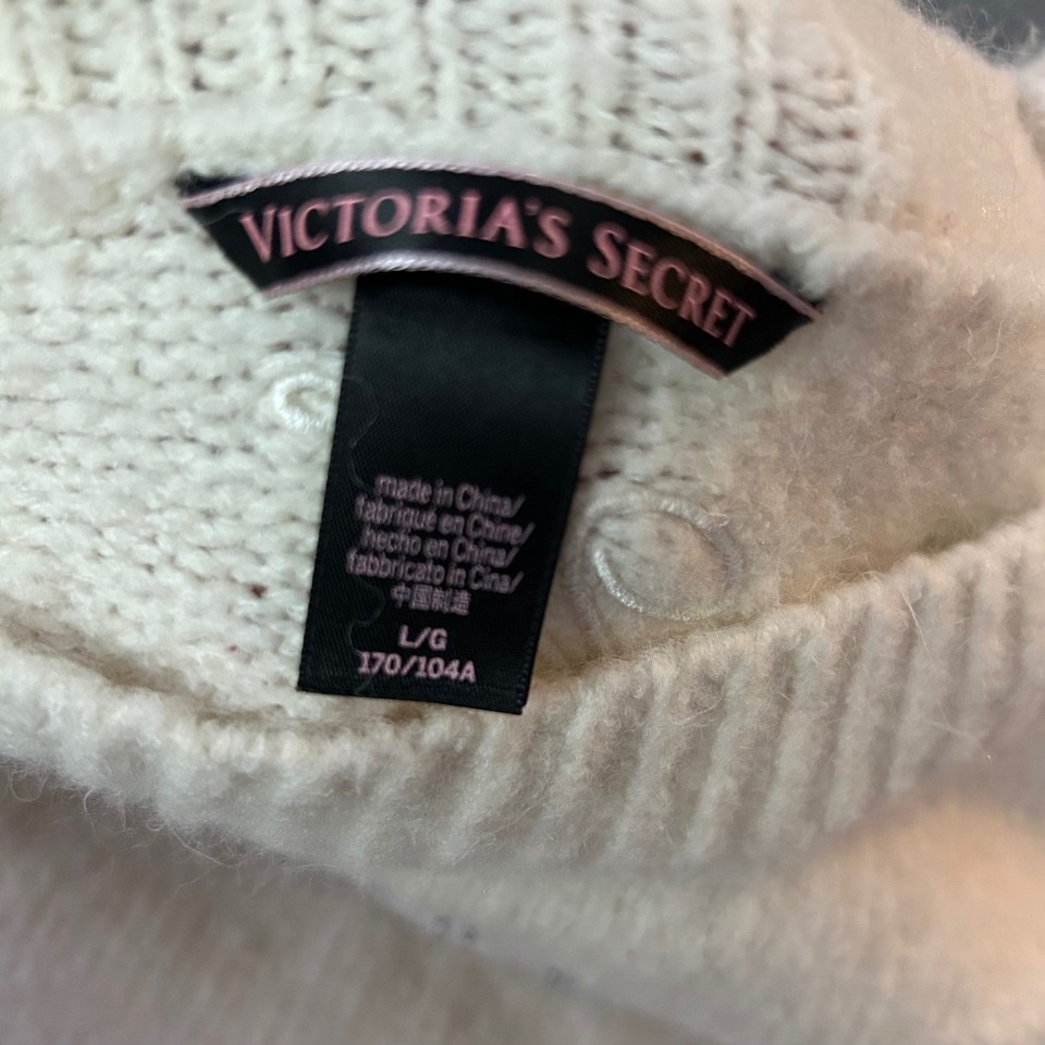 Victoria's Secret Cream Cozy Knit Raglan Sleeve Sweater Top L | eBay