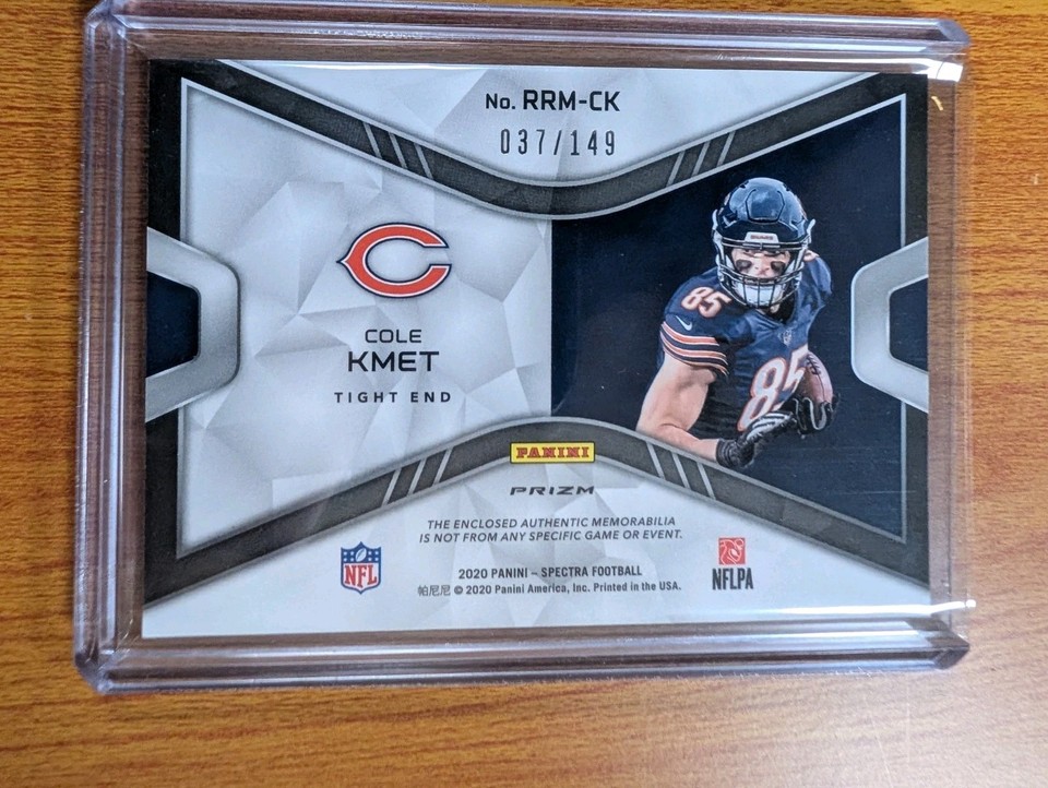 2020 Panini Spectra - Rising Rookie Materials Cole Kmet #RRM-CK /149 ...