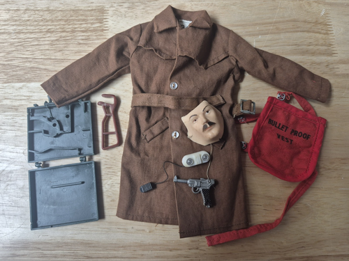 Vintage 1970's 12" GI Joe Secret Agent Accessories - Jacket, Mask ...