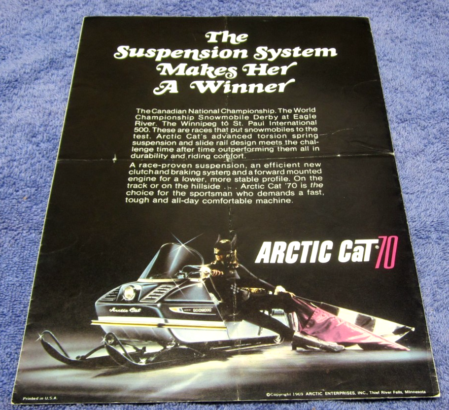 Orig. Vntg 1970 Arctic Cat Panther Snowmobile Accessories Brochure 8 ...