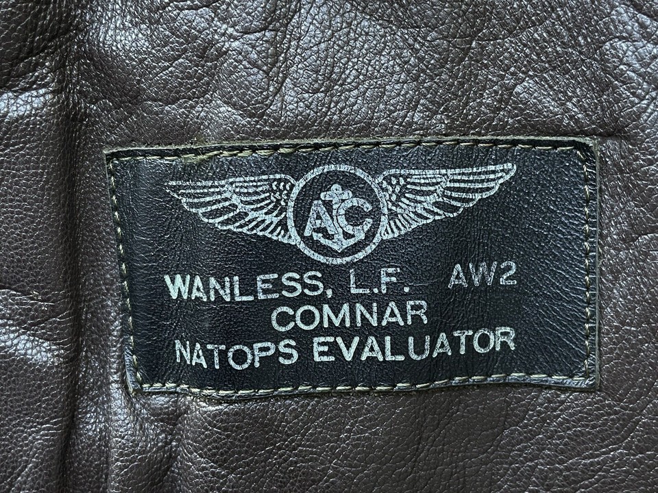 60s 70s USN Bomber Flight Jacket Type G-1, MIL-J-7823C Sz CONMAR NATOPS ...